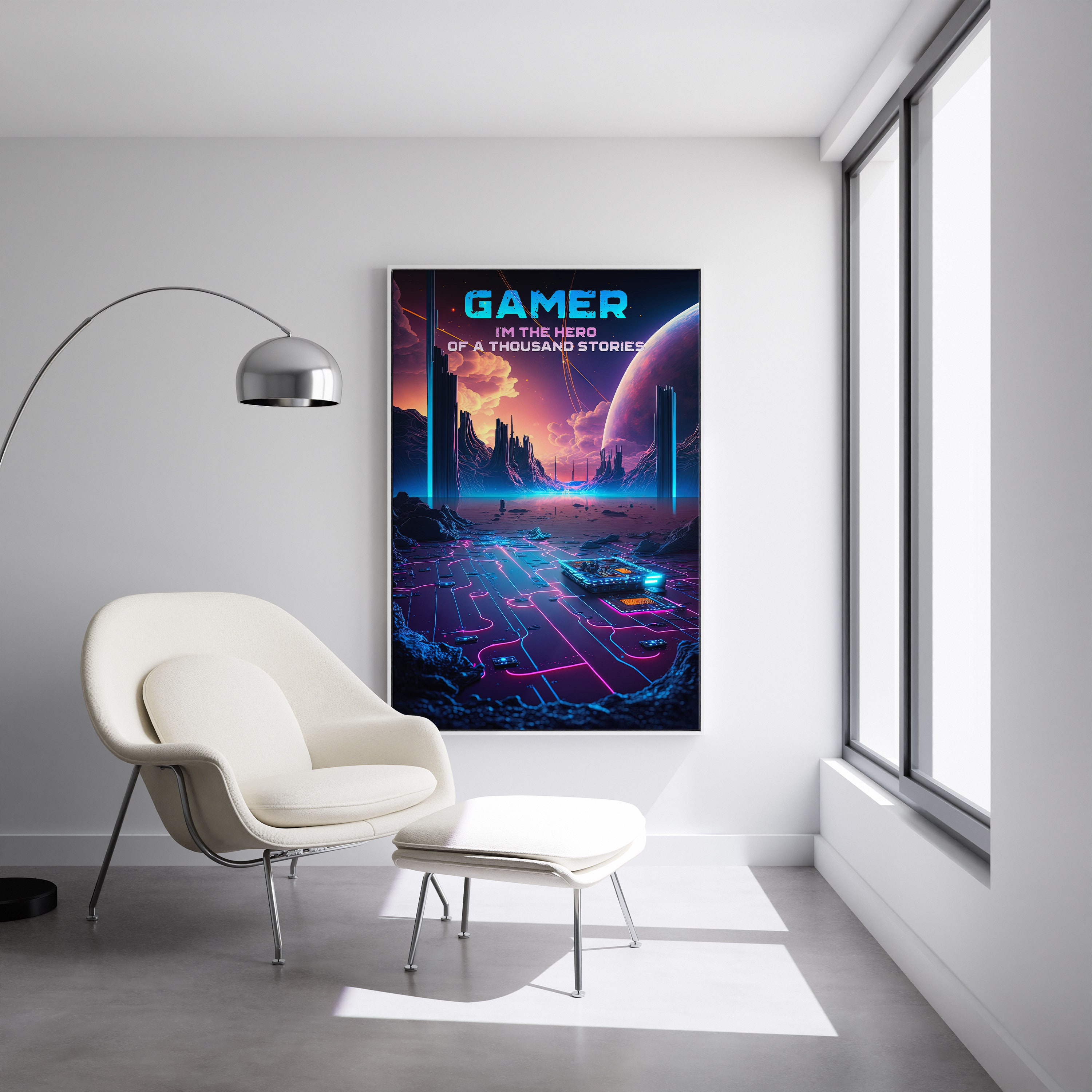 Online Gamer Virtual World | Wall Decor Poster | Abstract AI Generated ...