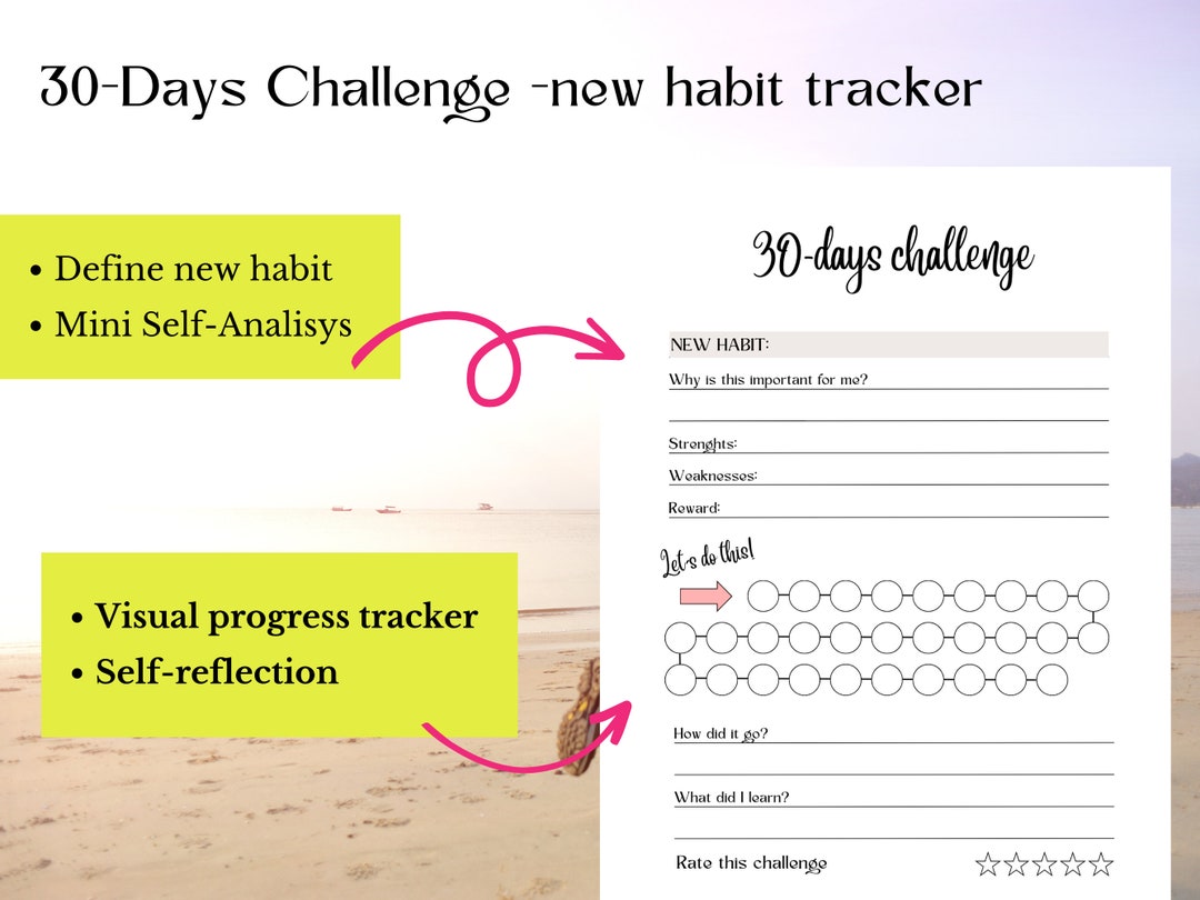 Habit Tracker Printable Goal Tracker Daily Monthly Goal Digital Planner ...