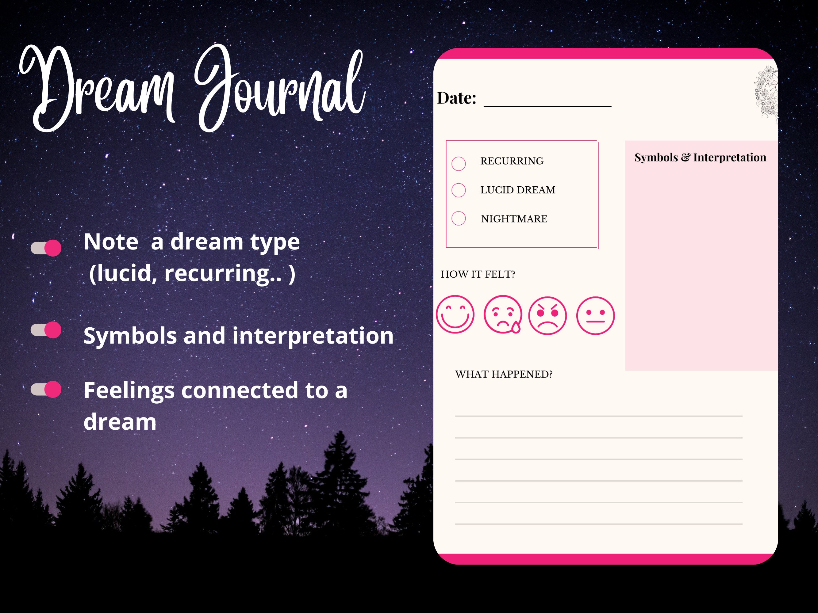 Dream Journal Printable PDF Sleep Diary Printable Pages Digital ...