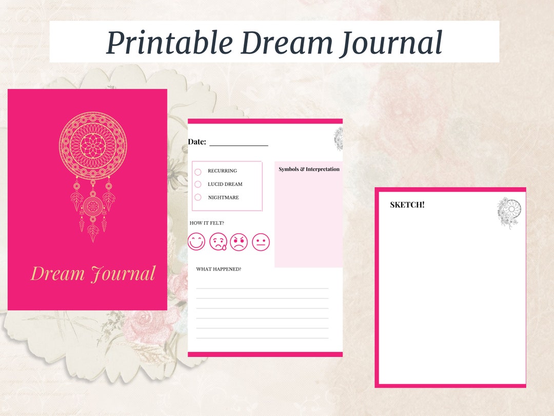 Dream Journal Printable PDF Sleep Diary Printable Pages Digital ...
