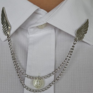 Shirt Collar Pin Angel Wing,silver Color Collar Pin,collar Bar,shirt ...