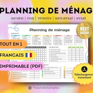 French Digital and Printable Household Planner Chores Planner ...