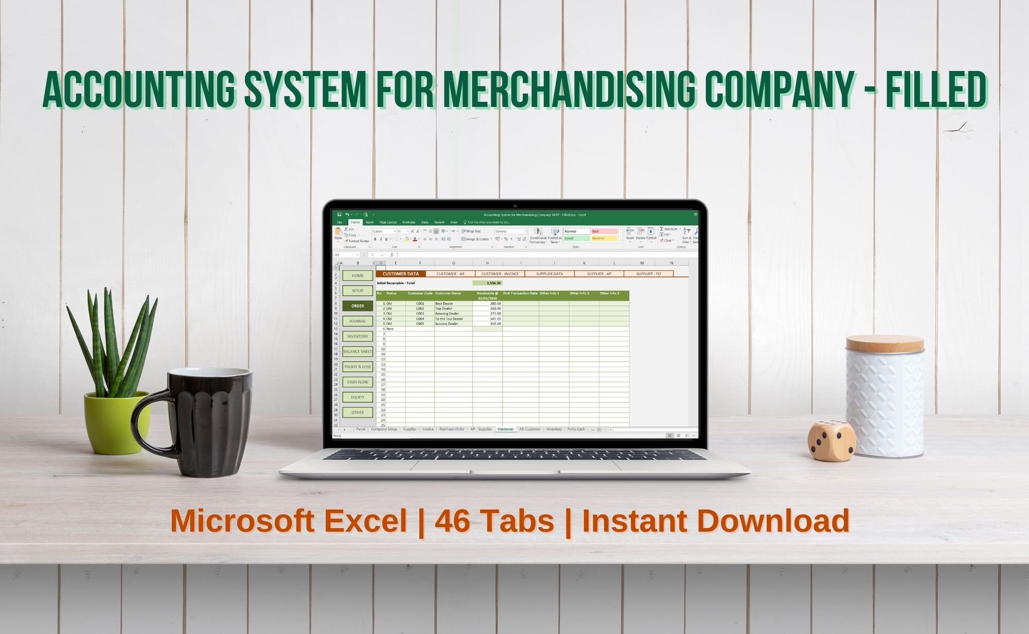 Double Entry Accounting Template - Excel Template With Examples - Etsy