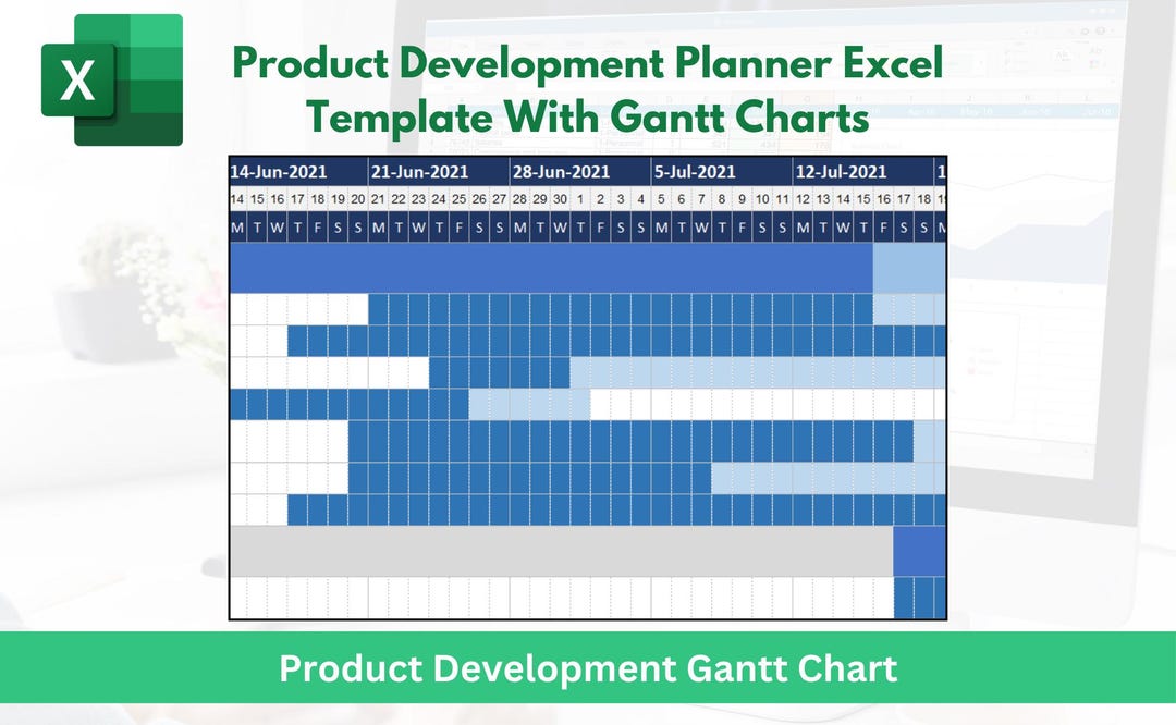 Product Development Planner Excel Template With Gantt Charts - Etsy