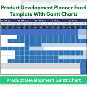 Product Development Planner Excel Template With Gantt Charts - Etsy