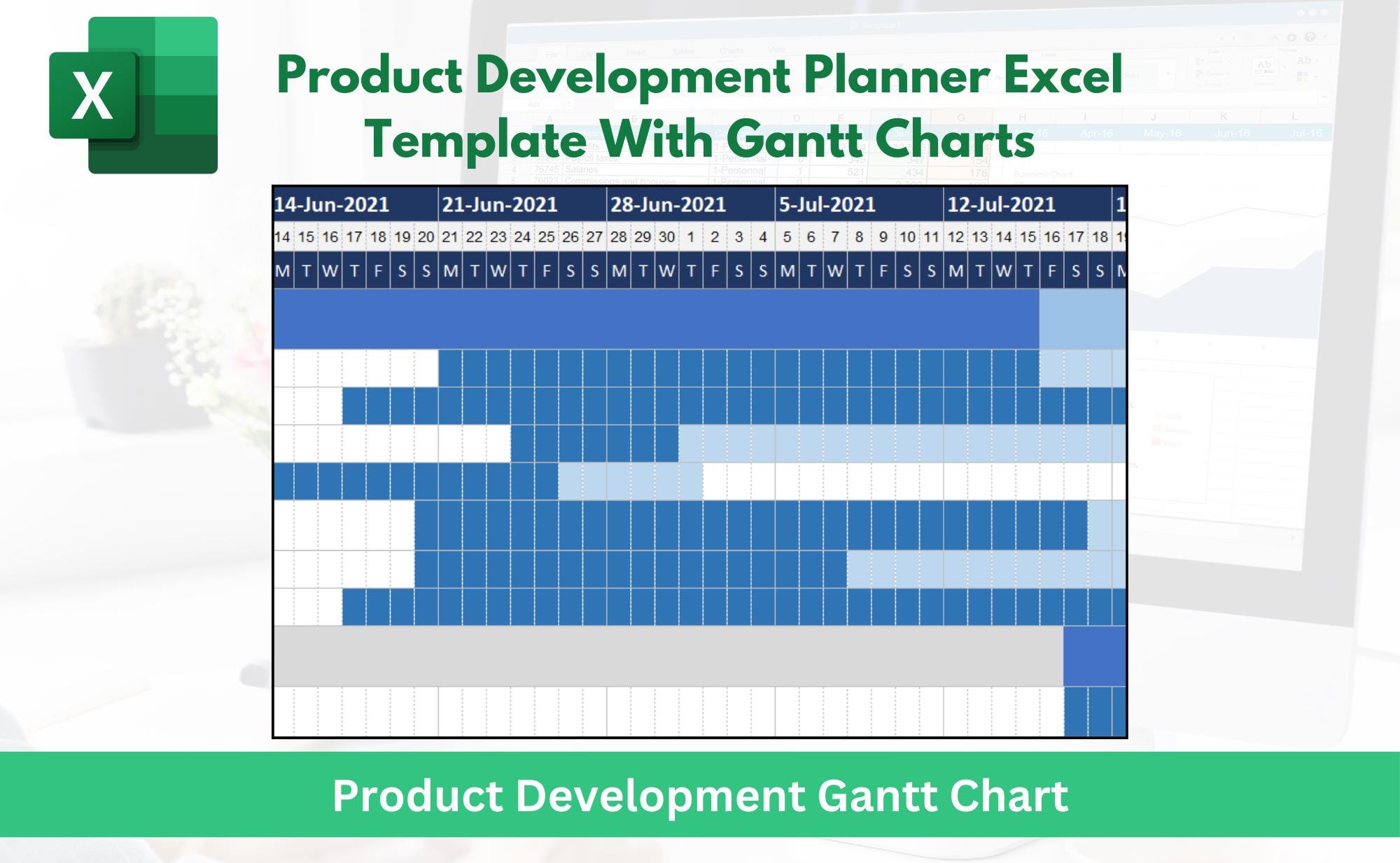 Product Development Planner Excel Template With Gantt Charts - Etsy
