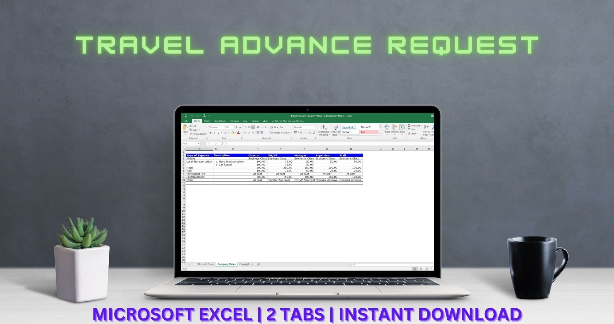 Travel Request Form - Excel Travel Form Template - Etsy
