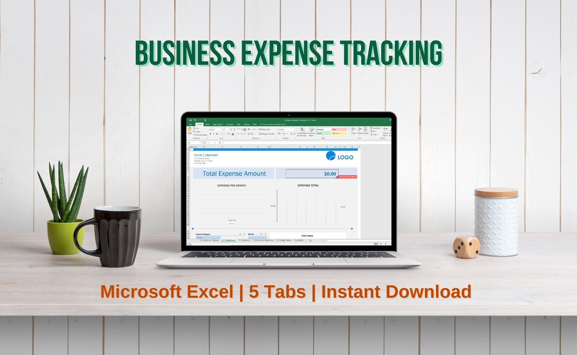 Business Expense Tracking Excel Template USD Currency - Etsy