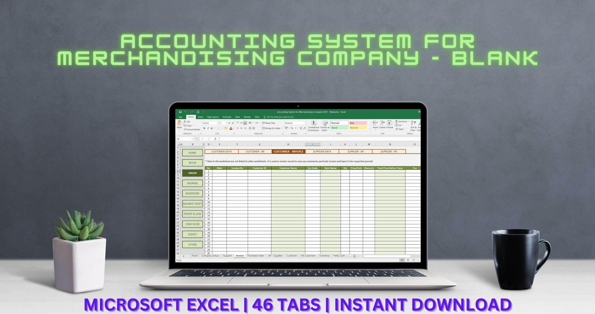 Double Entry Accounting Template - Retail Bookkeeping Excel Template - Etsy