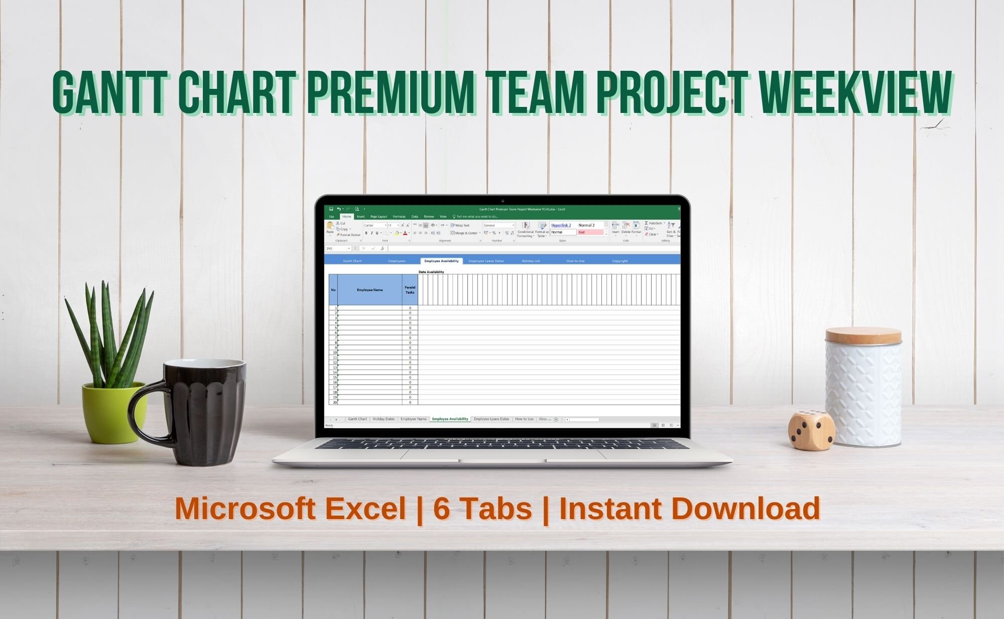 Weekly Team Project Planner Excel Template With Gantt Charts - PRO - Etsy