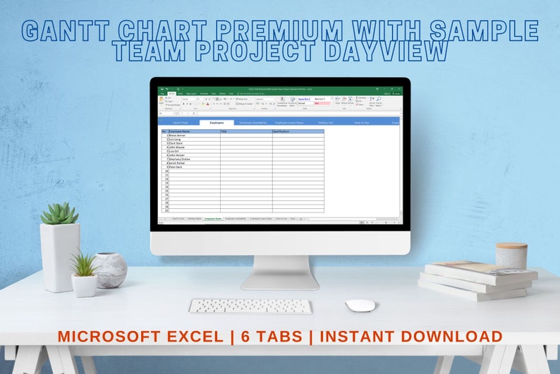 Daily Project Planner Excel Template With Gantt Chart PRO - Etsy