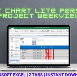 Weekly Project Planner Excel Template With Gantt Chart - Etsy UK