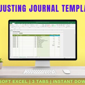 Adjustment Bookkeeping Excel Template Adjustment Accounting Journal - Etsy