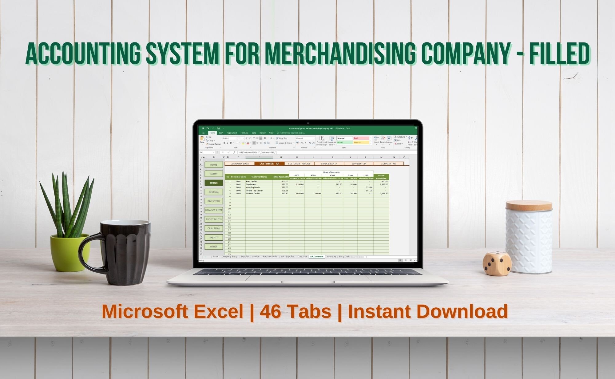 Double Entry Accounting Template - Excel Template With Examples - Etsy