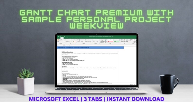 Weekly Project Planner Excel Template With Gantt Chart - With Examples ...