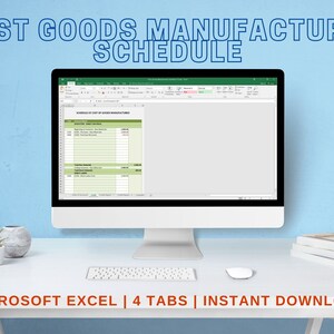 Cost of Goods Manufactured Schedule Excel Template - Etsy