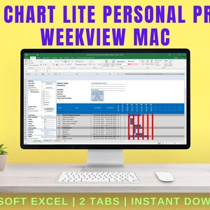 Weekly Project Planner Excel Template With Gantt Chart for Mac - Etsy