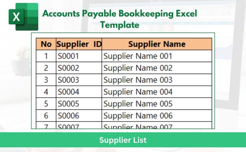 Accounts Payable Bookkeeping Excel Template - Etsy