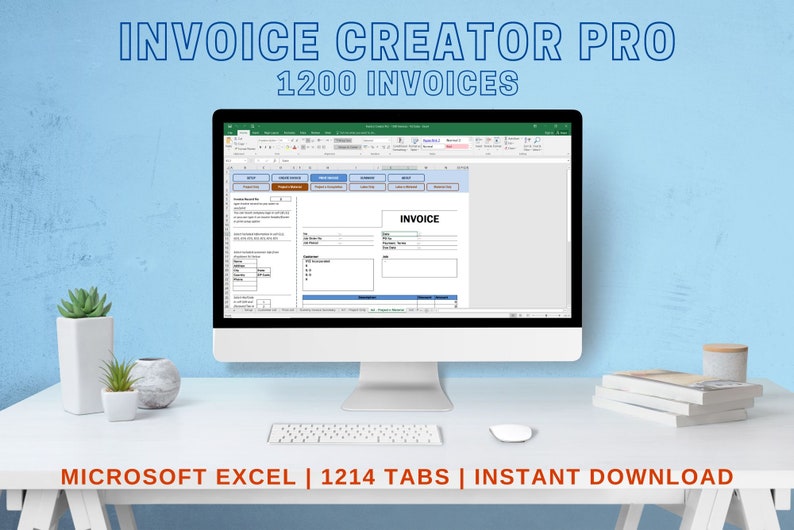 Invoice Creator & Tracking Excel Template 1,200 Invoices - Etsy