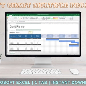 Project Planner Excel Template for Multiple Projects - Gantt Chart ...