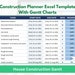 Construction Planner Excel Template With Gantt Charts - Etsy