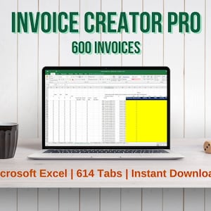 Invoice Creator & Tracking Excel Template - 600 Invoices - Etsy