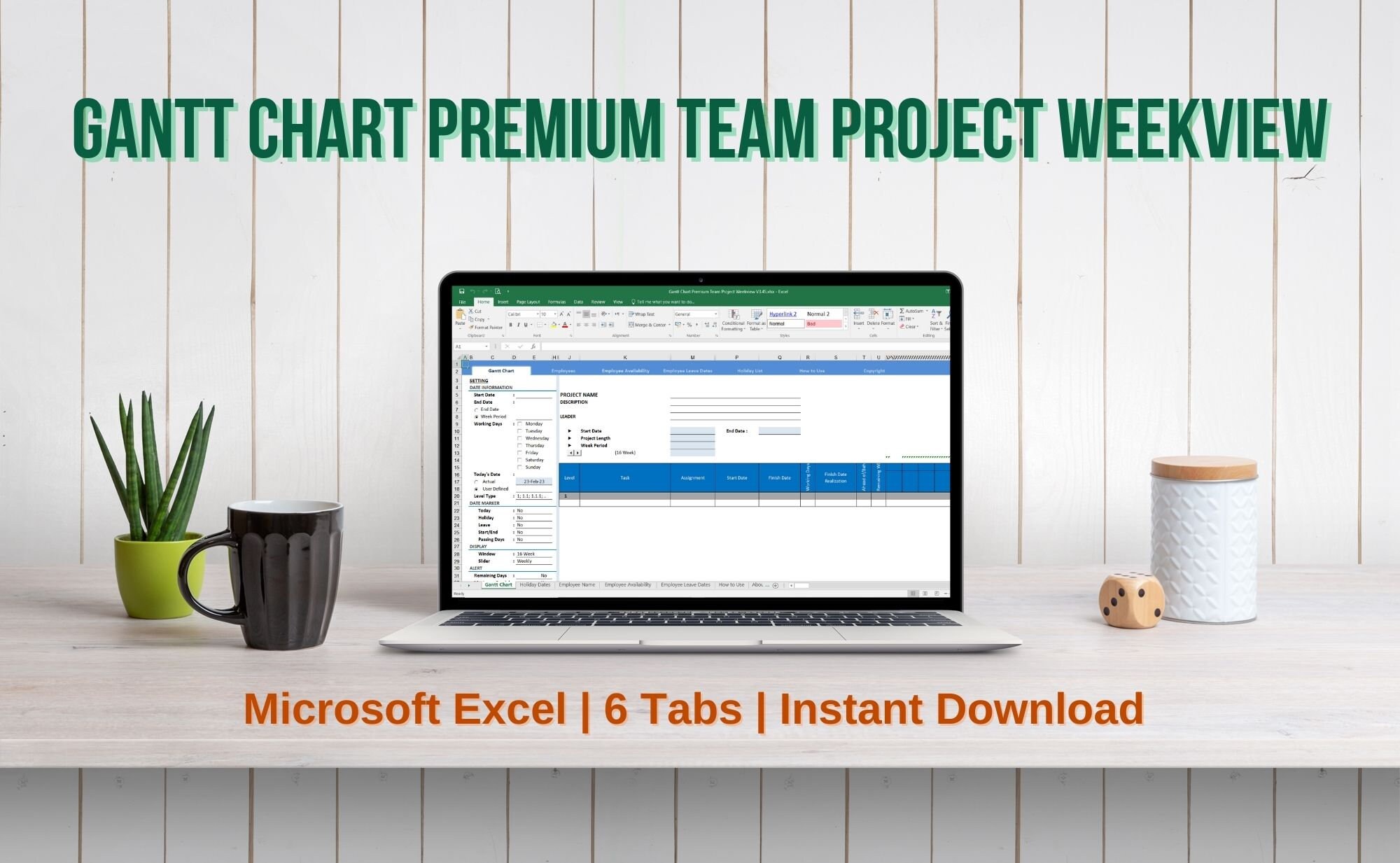 Weekly Team Project Planner Excel Template With Gantt Charts - PRO - Etsy