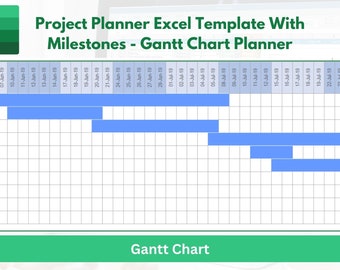 Weekly Project Planner Excel Template With Gantt Chart - Etsy UK