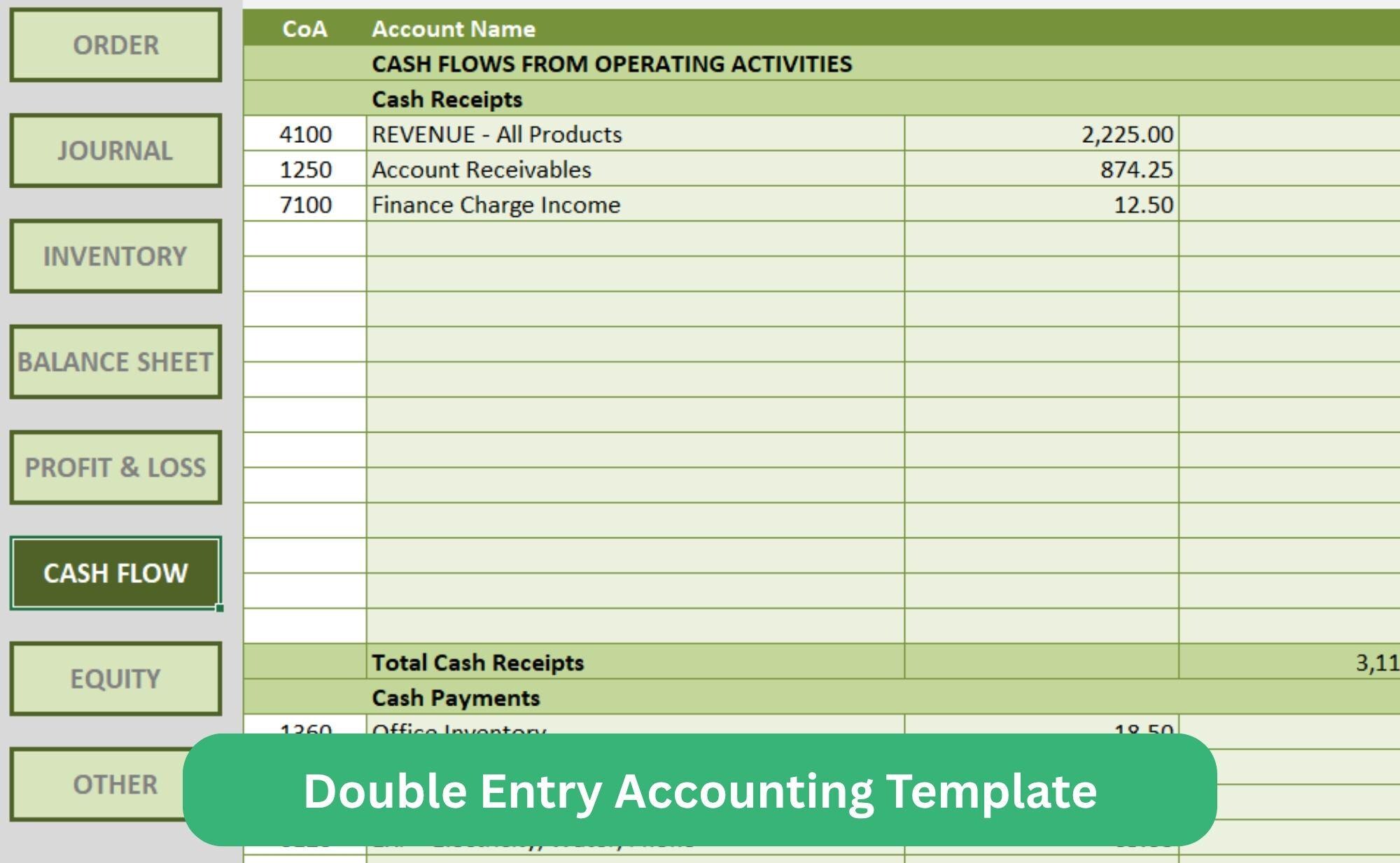 Double Entry Accounting Template - Excel Template With Examples - Etsy