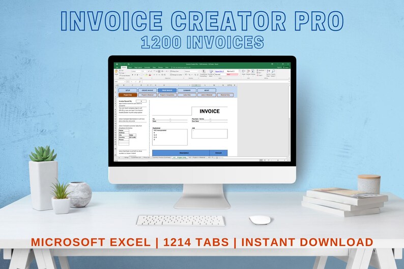 Invoice Creator & Tracking Excel Template 1,200 Invoices - Etsy