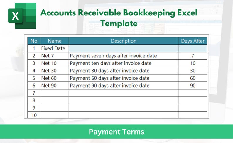 Accounts Receivable Bookkeeping Excel Template - Etsy