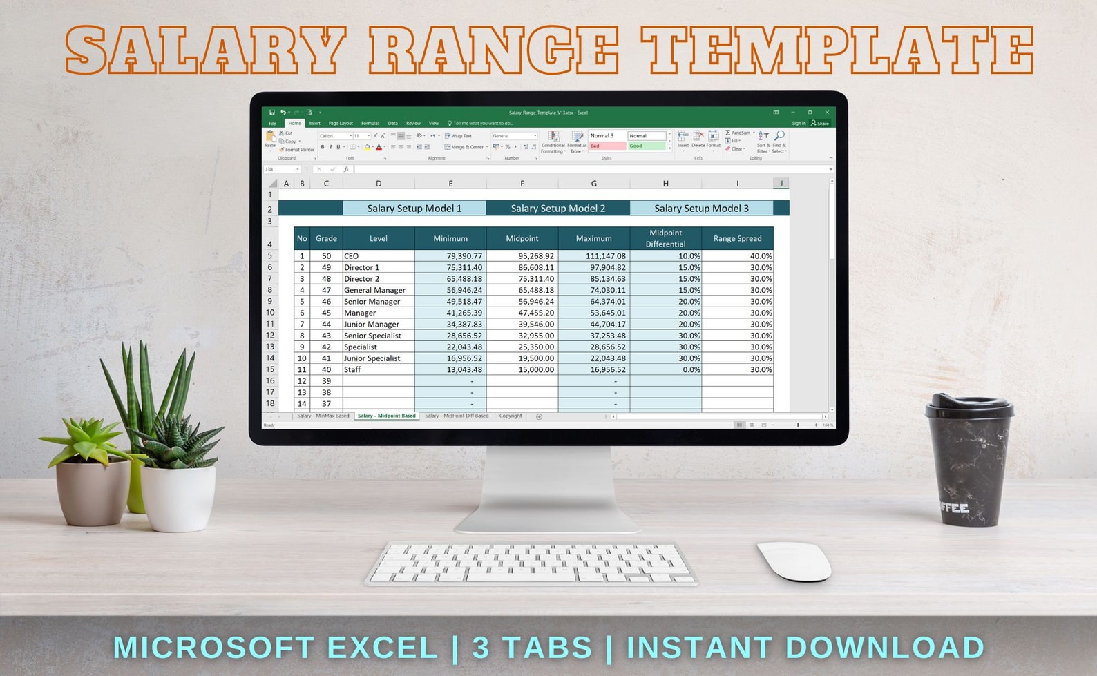 Salary Range Calculator Excel Template - Etsy