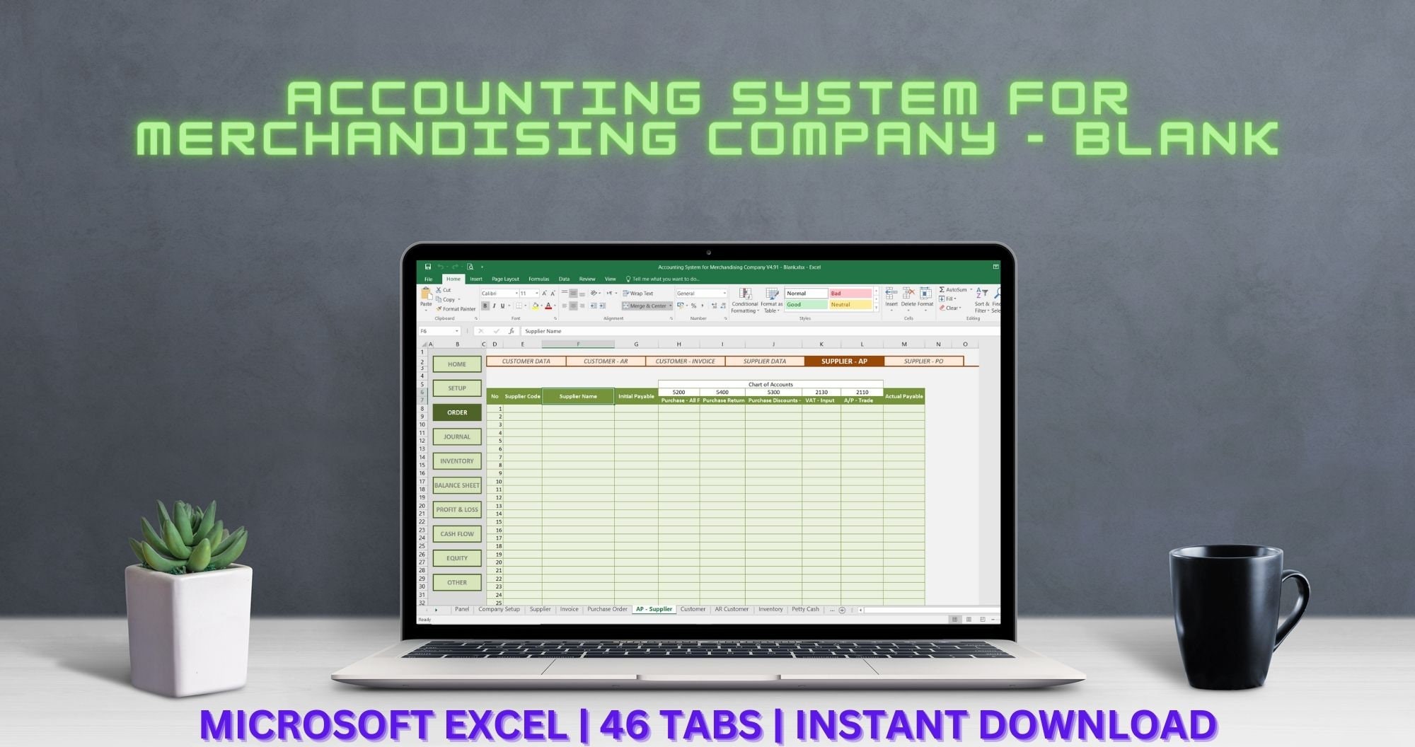 Double Entry Accounting Template - Retail Bookkeeping Excel Template - Etsy