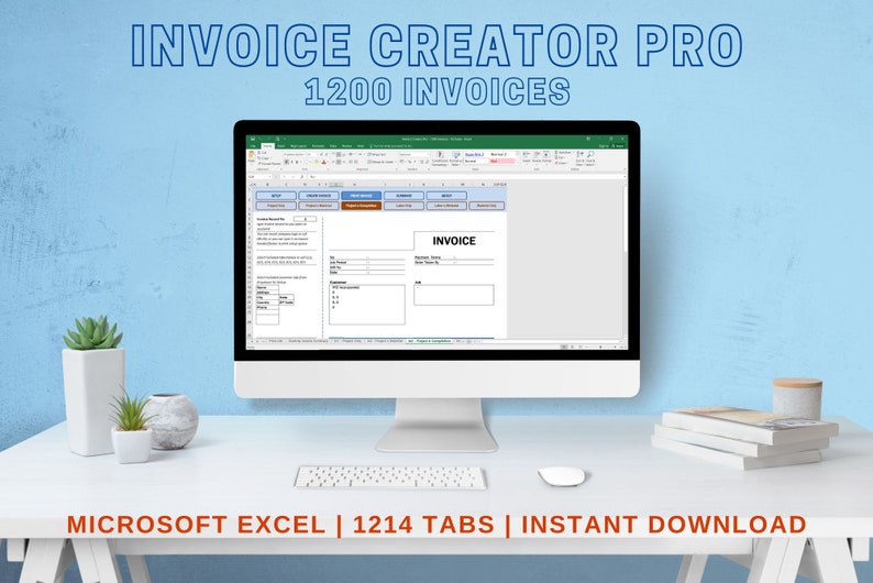 Invoice Creator & Tracking Excel Template 1,200 Invoices - Etsy