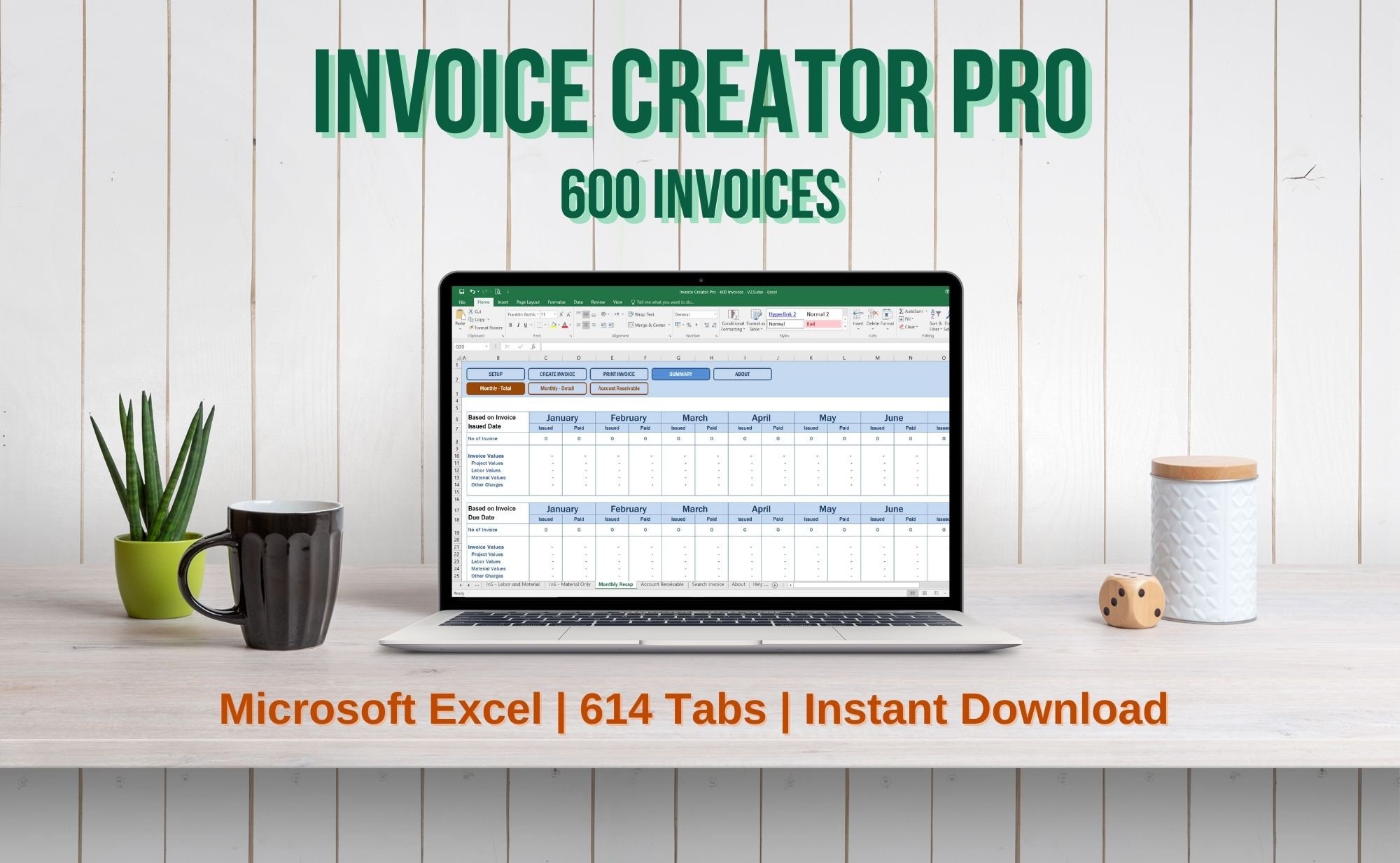 Invoice Creator & Tracking Excel Template - 600 Invoices - Etsy