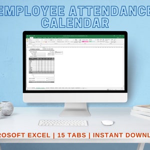Employee Attendance Calendar & Attendance Tracker With Half Day off ...