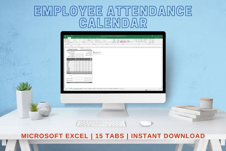 Employee Attendance Calendar & Attendance Tracker With Half Day off ...