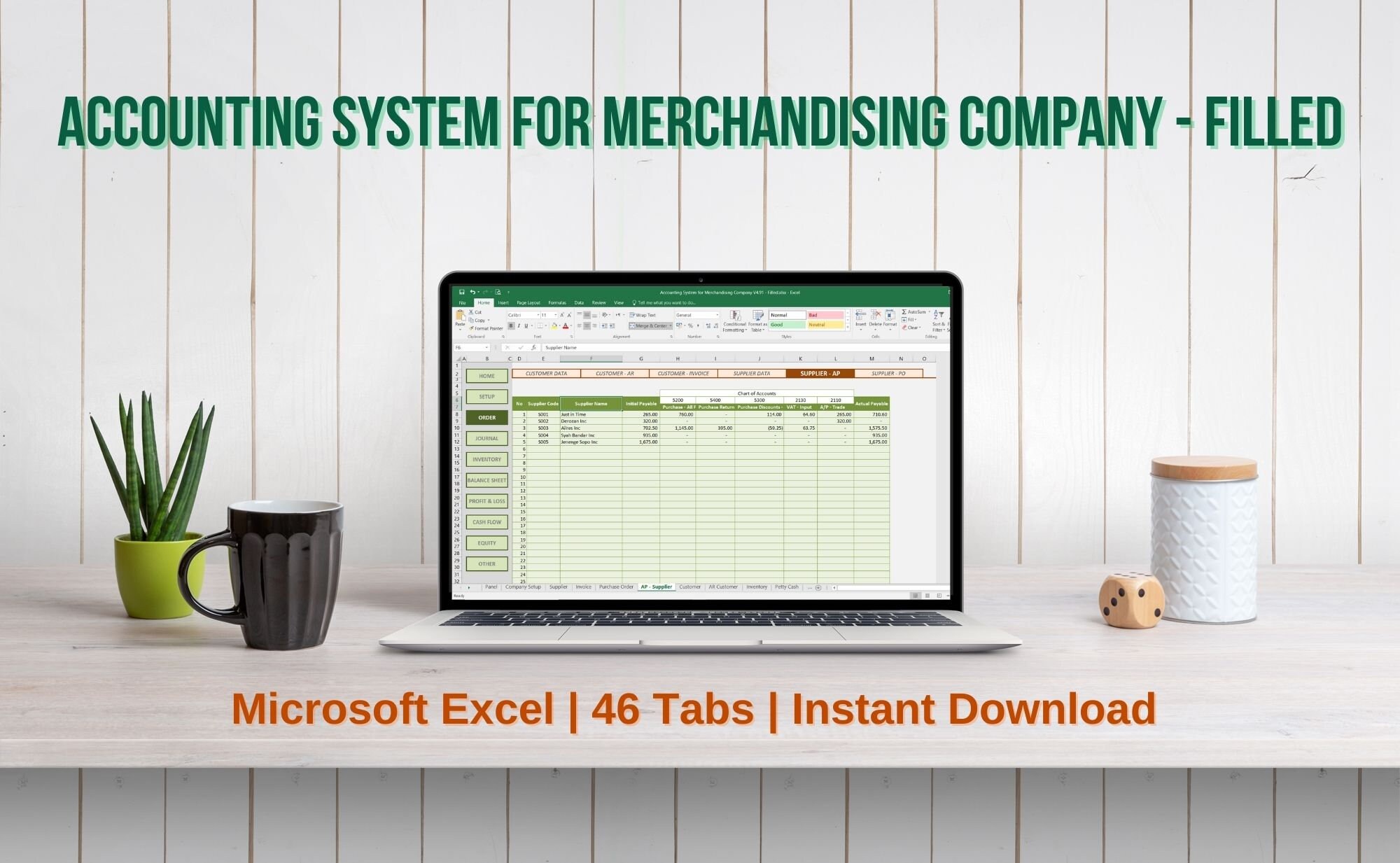 Double Entry Accounting Template - Excel Template With Examples - Etsy