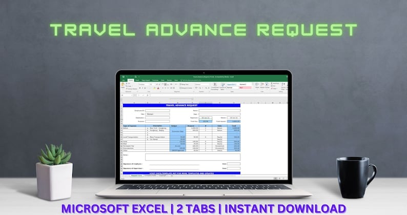 Travel Request Form - Excel Travel Form Template - Etsy