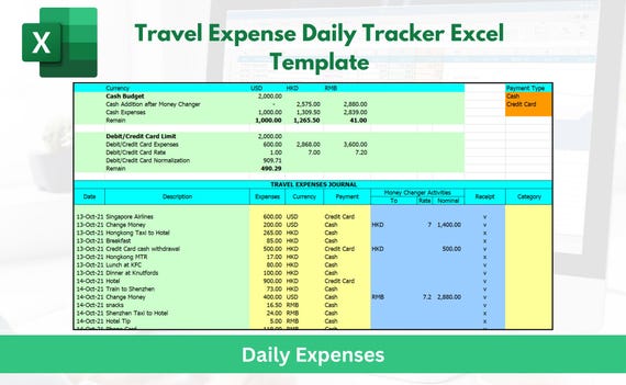Daily Expenses Excel Template