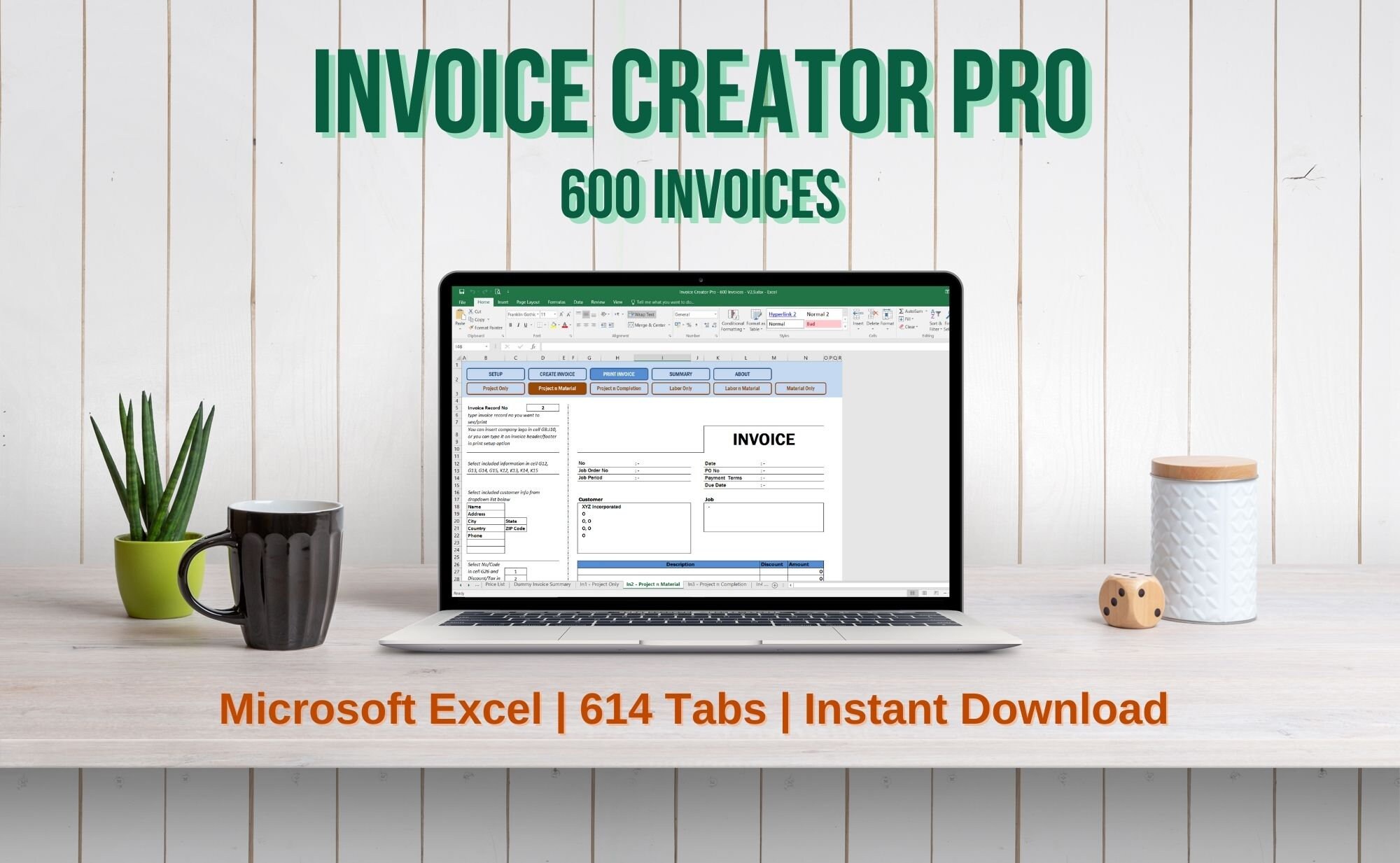 Invoice Creator & Tracking Excel Template - 600 Invoices - Etsy