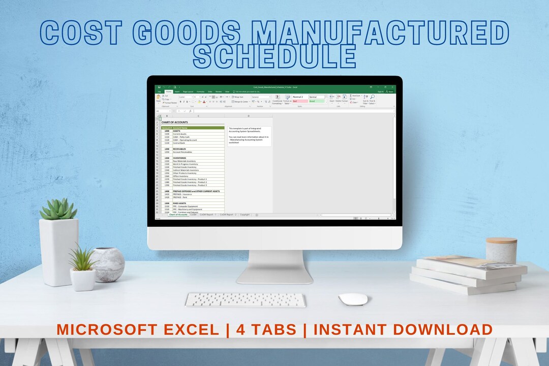 Cost of Goods Manufactured Schedule Excel Template - Etsy