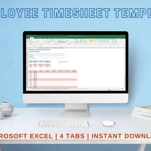 Employee Timesheet Tracking Excel Template - Etsy