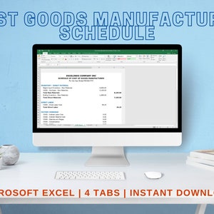 Cost of Goods Manufactured Schedule Excel Template - Etsy