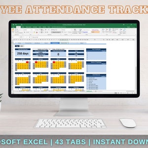 Employee Attendance Calendar & Attendance Tracker PRO - Excel Template - Etsy
