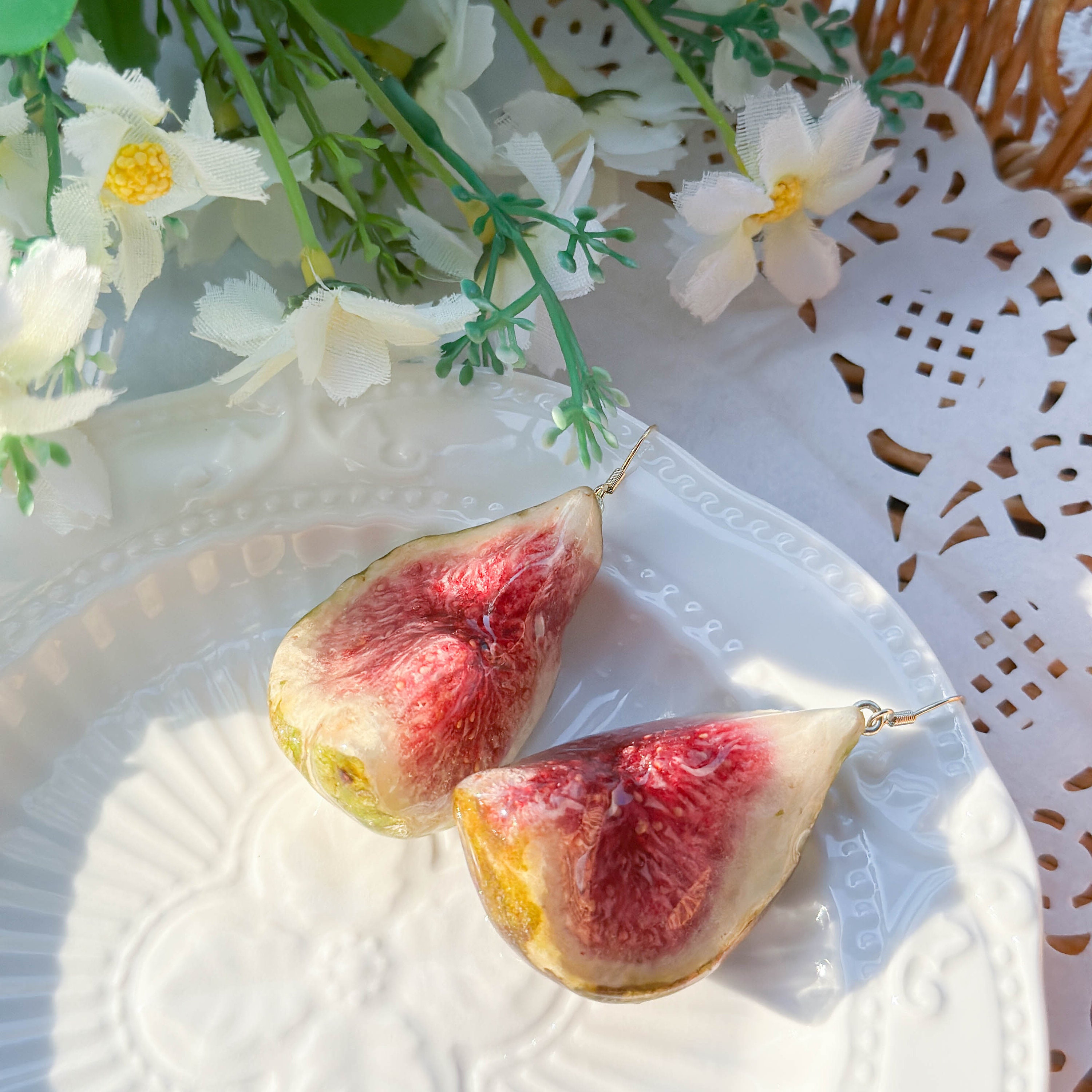 Real Fig Earrings, Pressed Fig Earrings, Dried Fig Fruit Earrrings ...