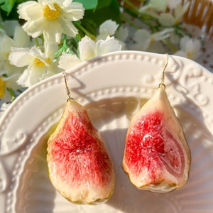 Real Fig Earrings, Pressed Fig Earrings, Dried Fig Fruit Earrrings ...