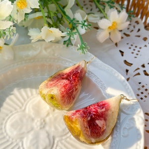 Real Fig Earrings, Pressed Fig Earrings, Dried Fig Fruit Earrrings ...