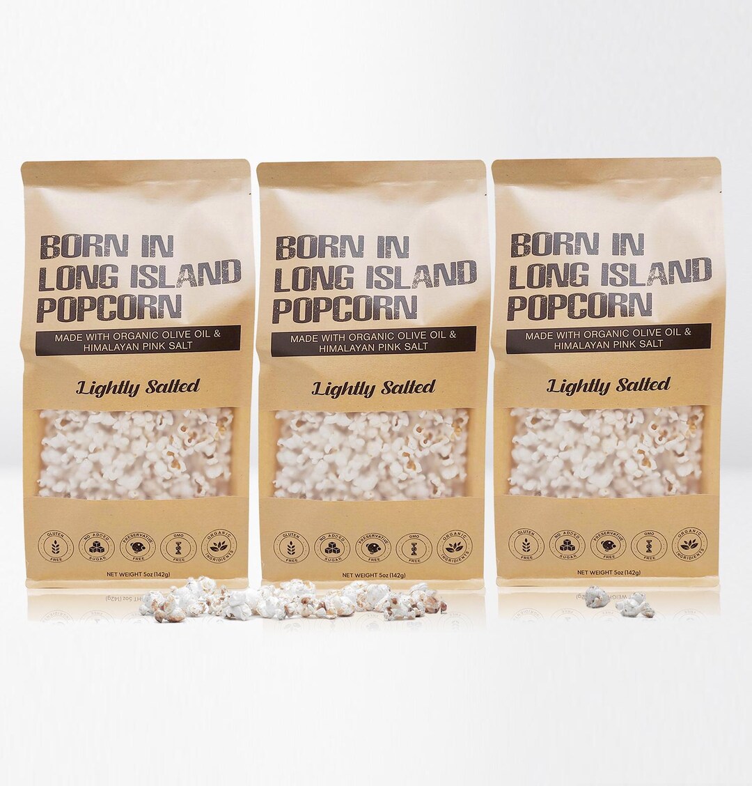 Born in Long Island Popcorn Lightly Salted-3pk, 5 Oz Gluten Free, Non ...