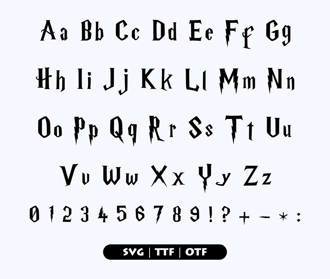 Potter Font SVG TTF, Wizard Font SVG, Magic Font, Potter Alphabet Svg ...